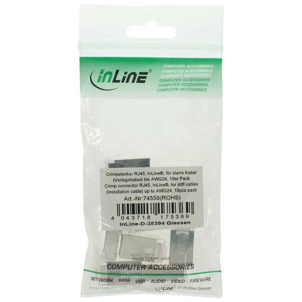 Buy InLine® Crimp RJ45 Connector for Rigid Cables / Installation Cables ...