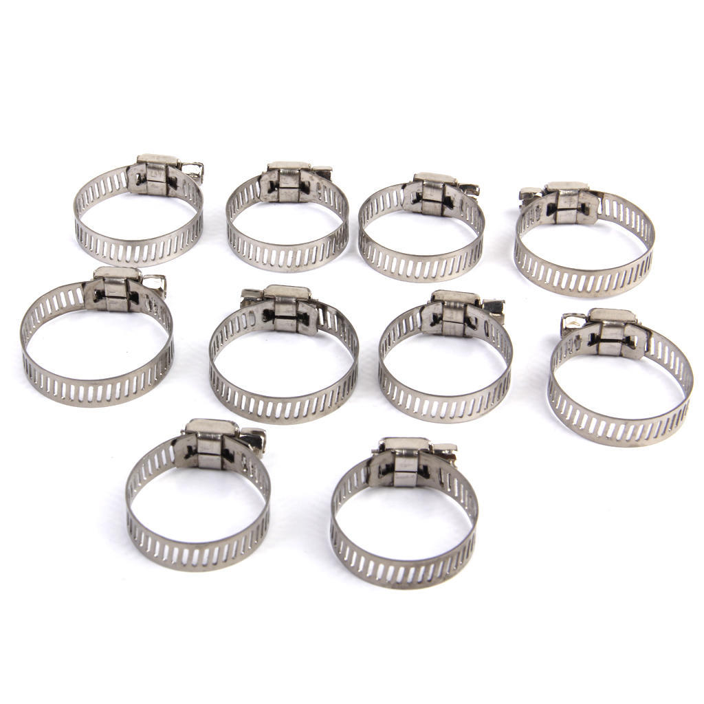 Buy 10xAdjustable Fuel Petrol Pipe Hose Clips Stainless Spring Clamps ...