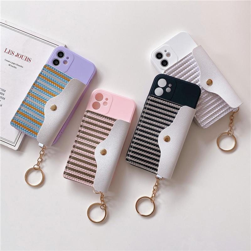 Buy Cute Striped Coin Purse Soft Silicone Phone Case Cover for IPhone ...