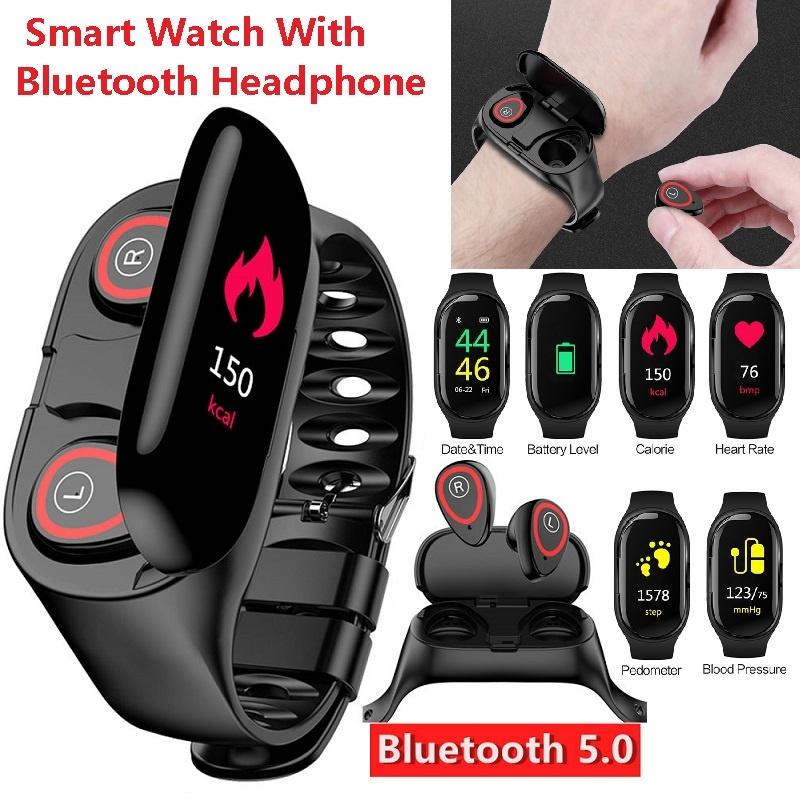Buy M1 SmartWatch With Bluetooth Headphone Hate Rate Blood Pressure ...