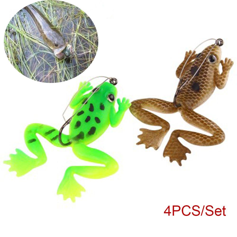 Buy 4PCS 5.2g/6cm New Lifelike Portable Spinner Sinking Rubber Frog ...