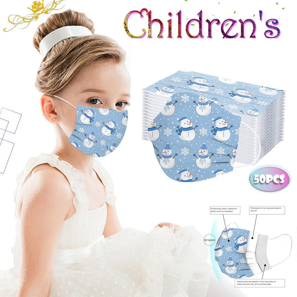 Buy SOC 50PC Childrens CSOCistmas Printed Mask Disposable Protective ...