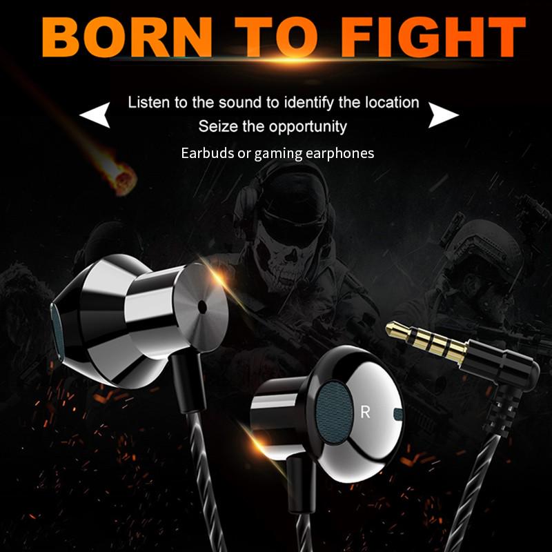 Buy Metal Wired Earphone Corded Headset For Mobile Phone PC Gaming ...