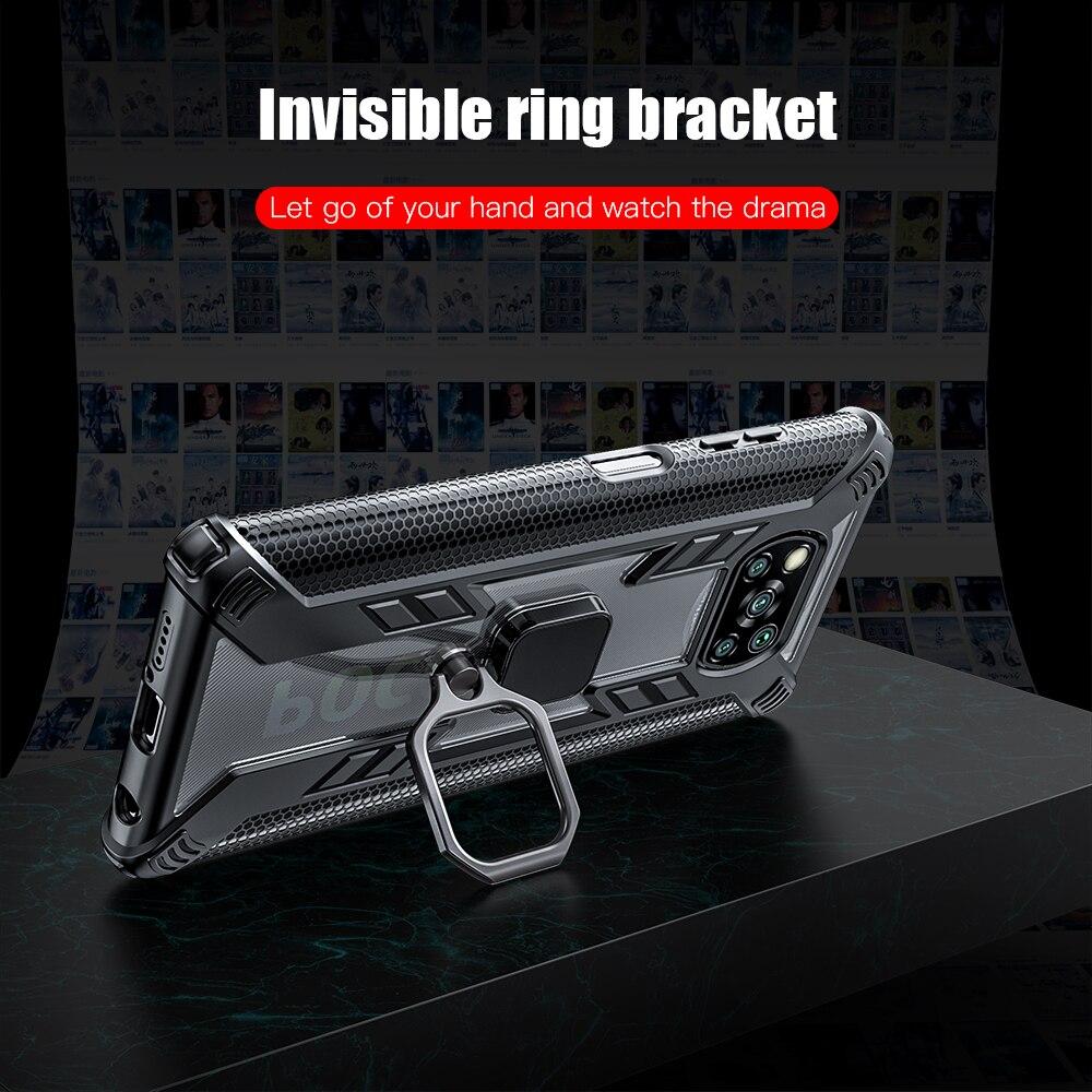 Buy KEYSION Shockproof Armor Case for Xiaomi POCO X3 NFC M2 Pro Ring ...