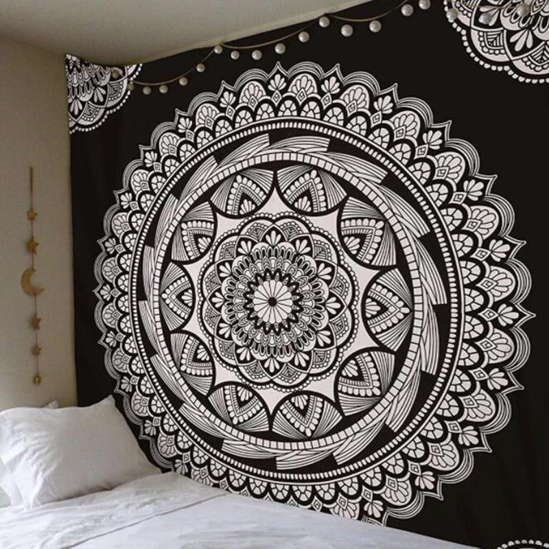 Buy Mandala Polyester Tapestry Hanging Carpet Throw Yoga Mat Square ...