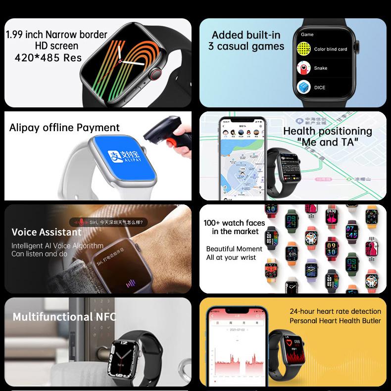 Buy GS8 MAX Smart Watch Men Women NFC Bluetooth Calling Blood Pressure ...