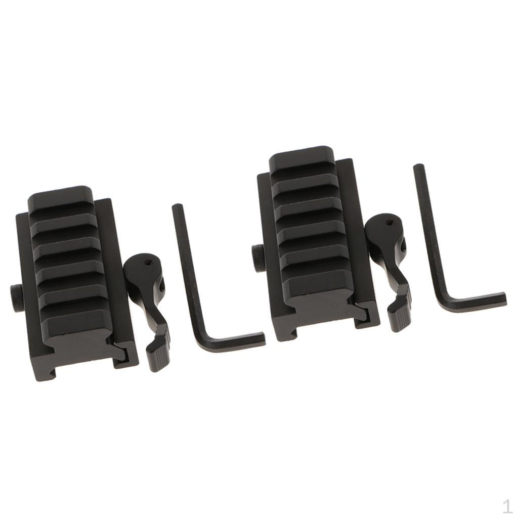 10 Slots Quick Detach Release 1/2" Low Profile Riser QD Mount Picatinny ...
