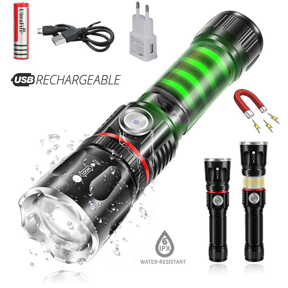 Buy USB Charging High-end LED Flashlight Surrounding COB Lamp + Tail ...