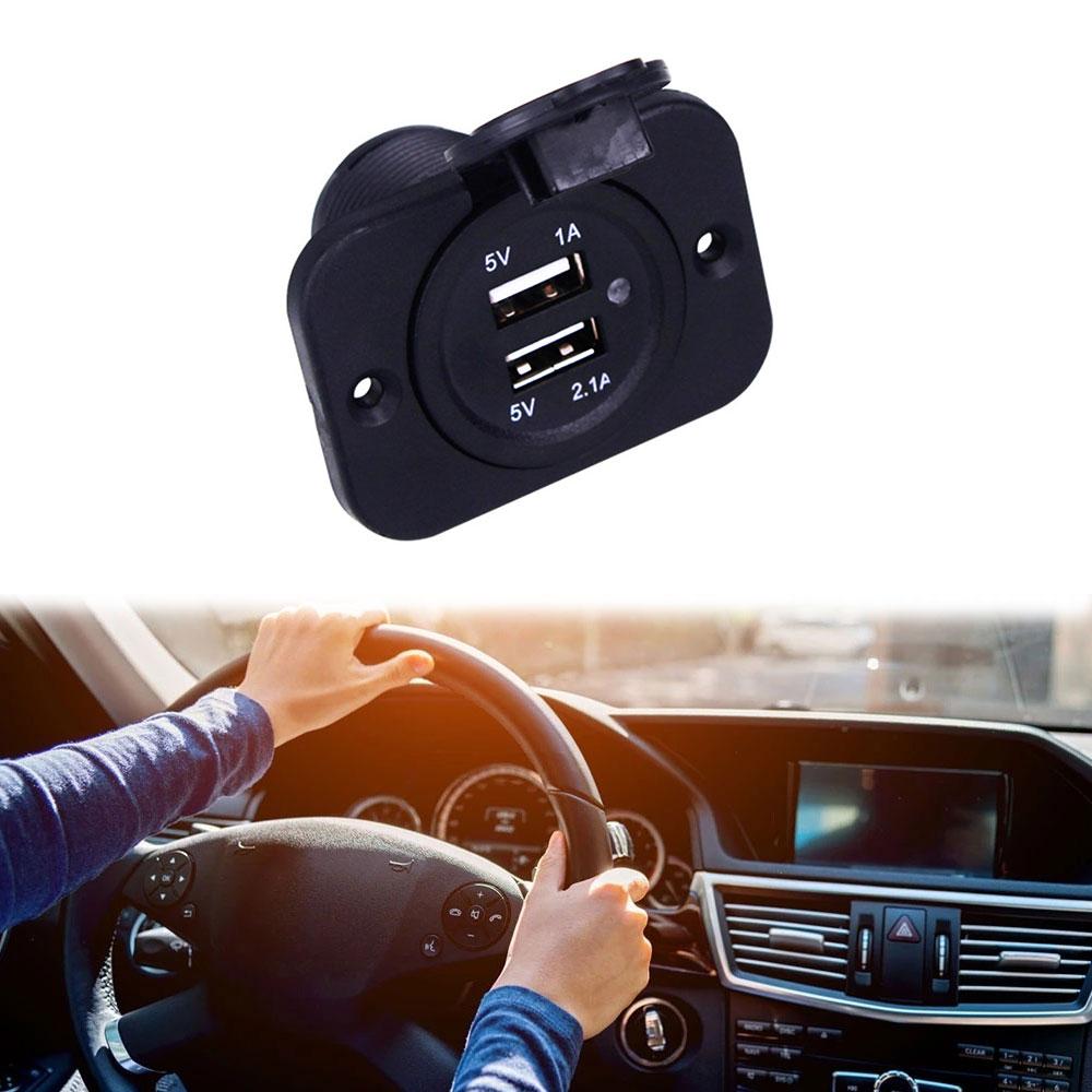 Buy Dual-USB Car Charger 2 Port Adapter Connector Power Socket Charging ...