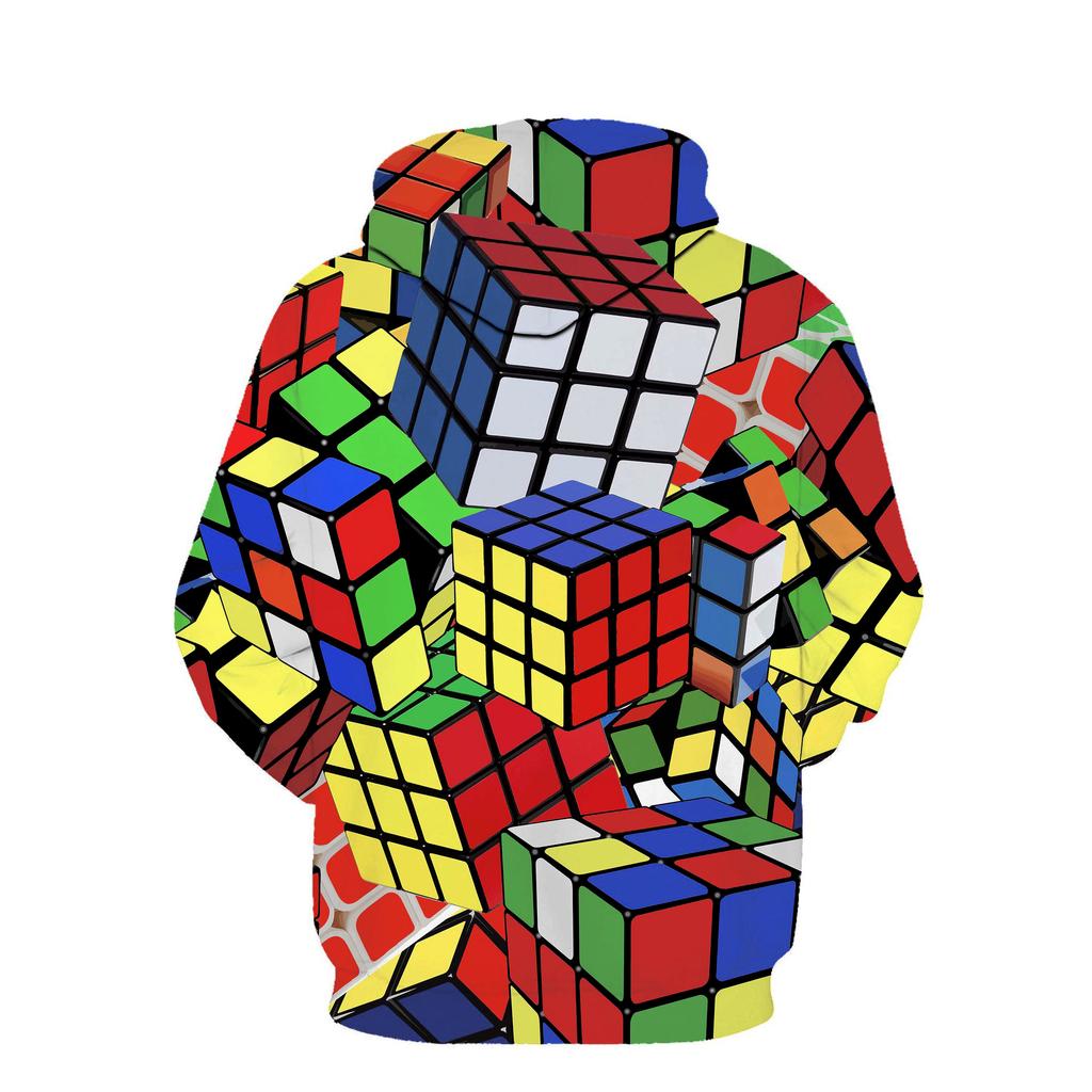 Buy Fashion Unisex 3D Print Hoodie Rubik's Cube Pullover Hooded ...