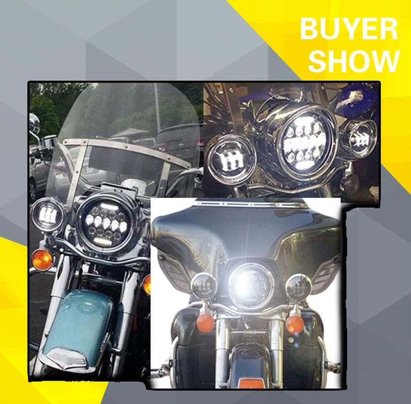 Buy 7 Inch 75W LED Daymaker Headlights for Harley Motorcycle Round ...