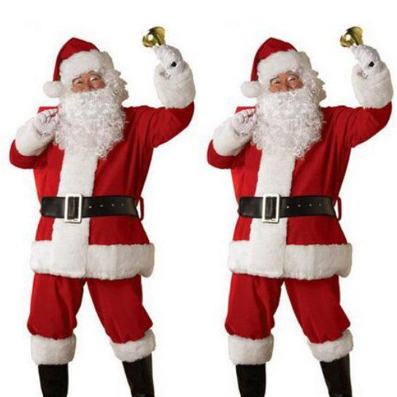 Buy Elegant Girl Christmas Santa Costume Beard Lots Men Cosplay Santa ...