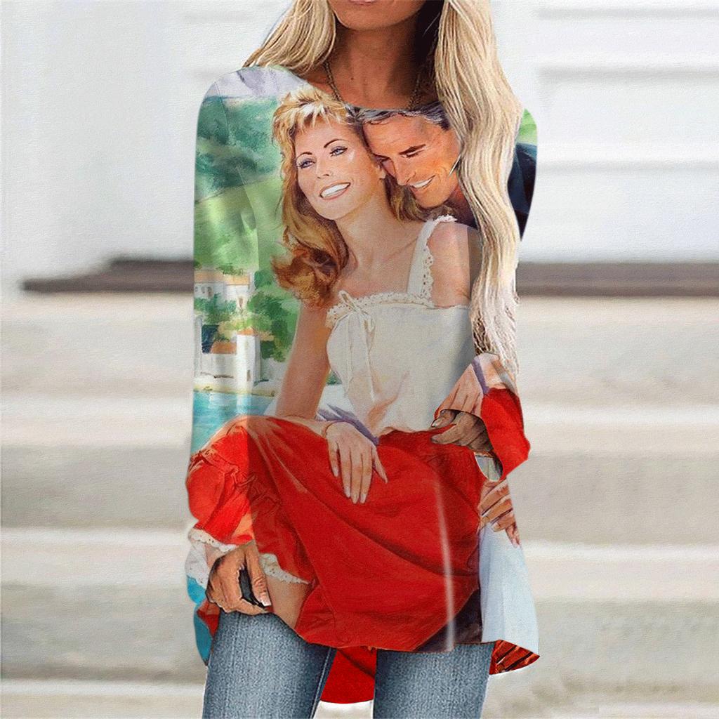 Buy Fashion Women's Loose Long-sleeved Top Casual Crewneck Autumn ...