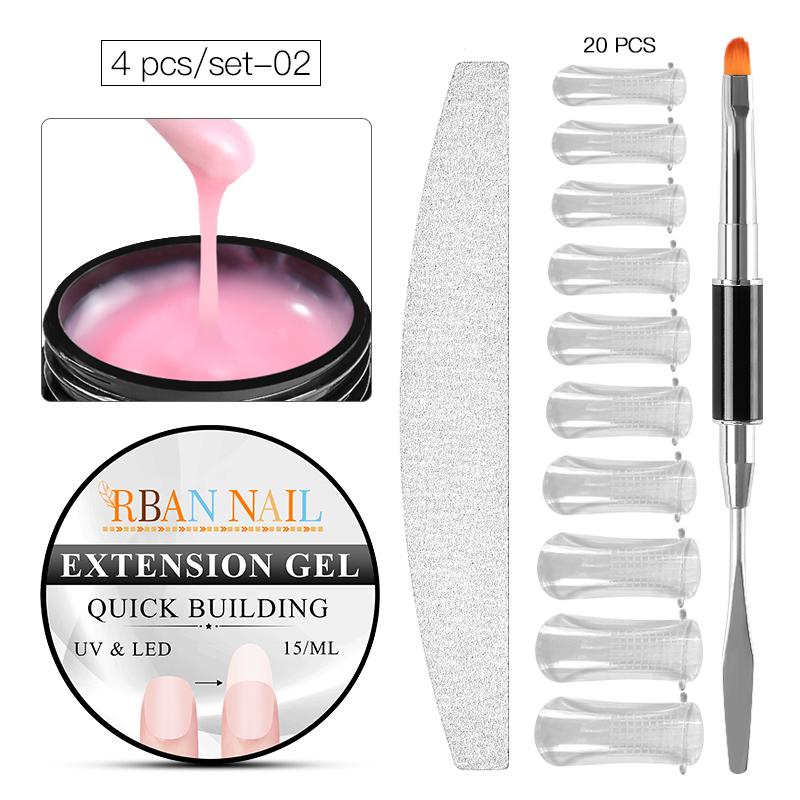 Buy 4pcs Nail Extension Gel Set Fake Nails Acrylic Nail Kit Soak Off ...