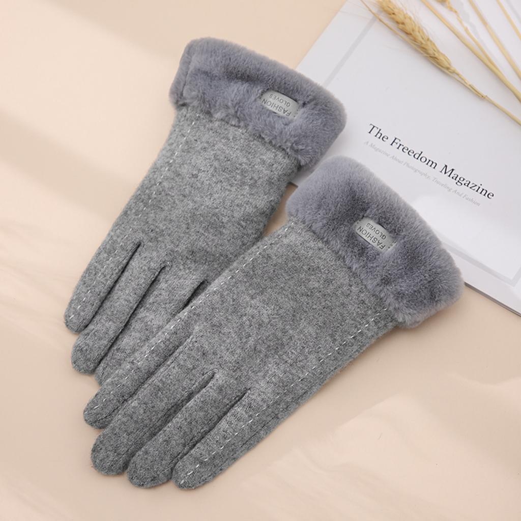 Buy Sunlumo Slim Windproof Touch Screen Gloves Women Vintage Winter Full Finger Warm Suede Glove ...
