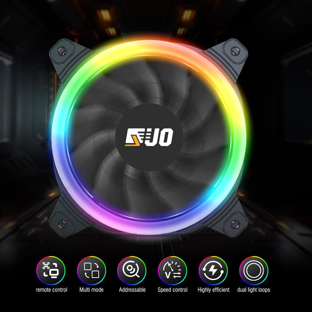 Buy ARGB Case Fan Synchronization 120MM Cooling Fan Dual Aperture With ...