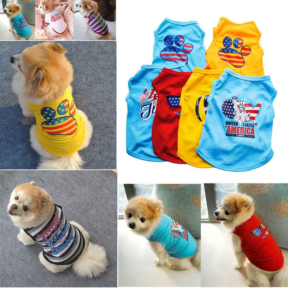 Buy Summer Dog Clothes Cute Printed Breathable Puppy Cats Vest ...