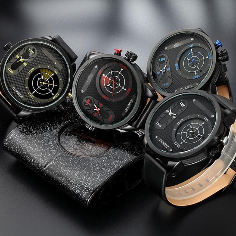Cheap Watch Fashion Men's Watch Quartz Men's Watch Dual Time Zone Large ...