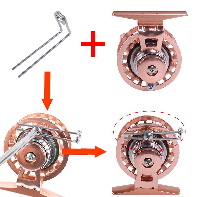 Buy Sougayilang Ice Fishing Wheel Reel Metal Pink Outdoor Ice Fishing ...