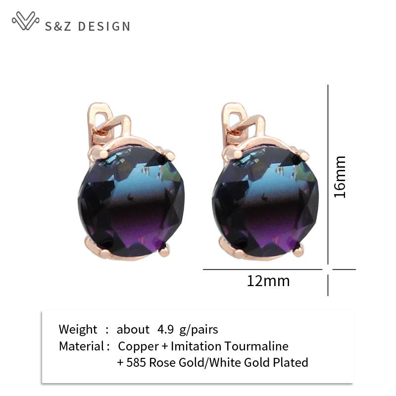 Buy Fashion Elegant Big Round Colorful Drop Earrings For Women Wedding ...