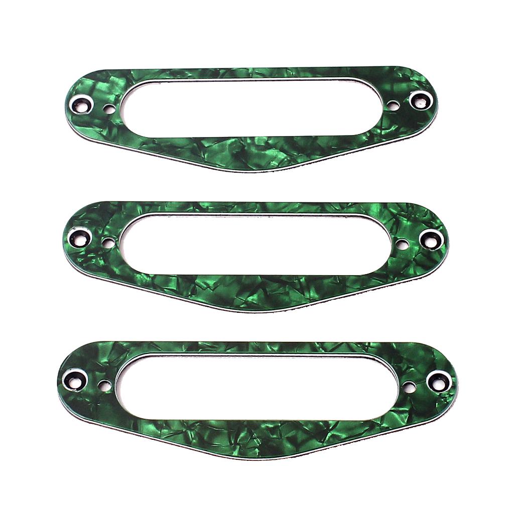 3x Metal Single Coil Neck Pickup Surround Ring for TL Guitar Green ...