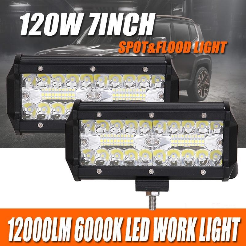 Buy 7 Inch 120w Led Light Bar Offroad Spotlight Car Accessories Driving ...