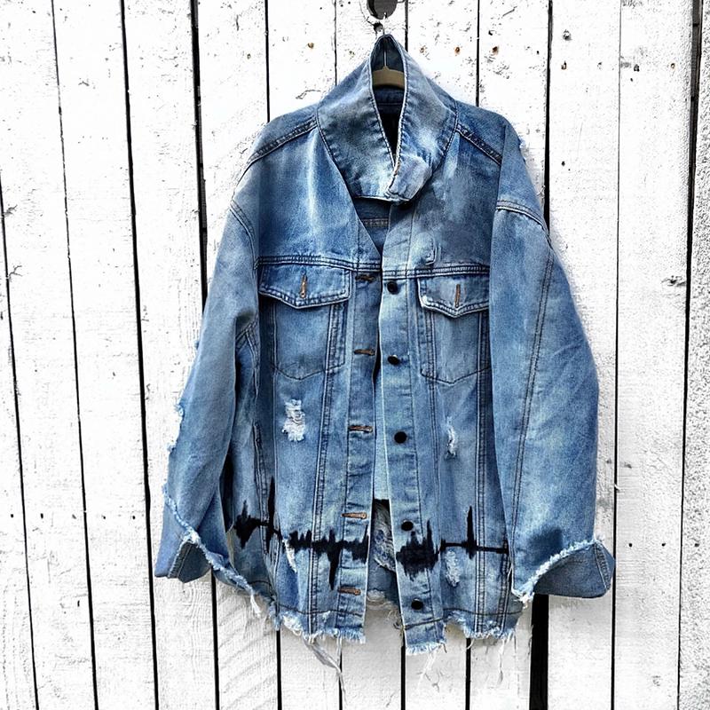 Buy Women Autumn Fashion Coat Ladies Compact Disc Print Casual Jacket ...