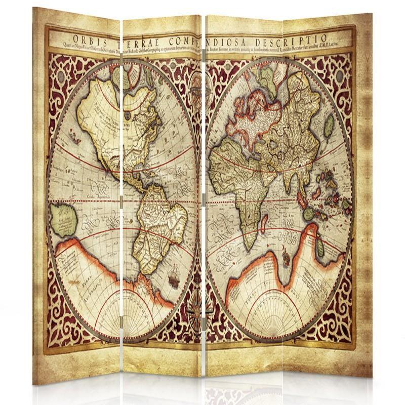 Room Divider Decorative screen 4 Panels Double-Sided 360 ° Rotatable ...