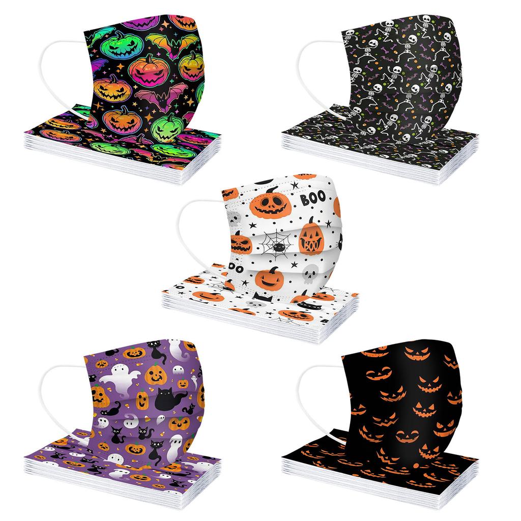 Buy 50Pcs Adult Halloween Disposable_Face_Mask For Party Decorations ...