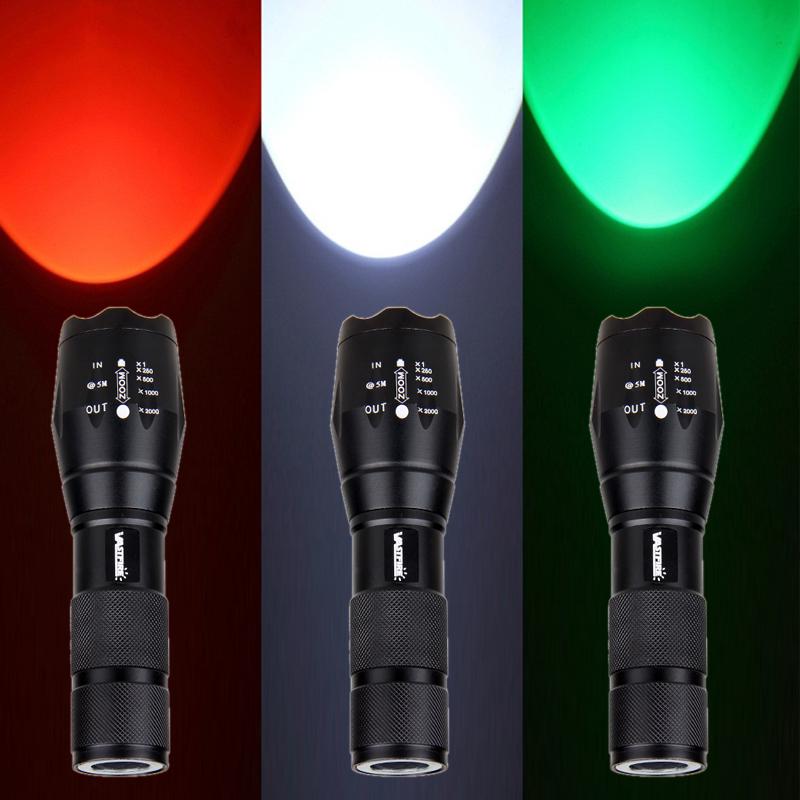 5000 Lumen 5 Modes XM-L T6 LED Tactical hunting Flashlight White&Green ...