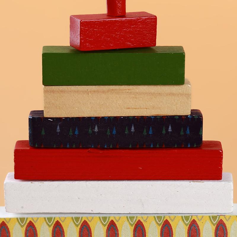 Buy Christmas Tree Wooden Building Blocks Xmas Tree Ornaments Christmas ...