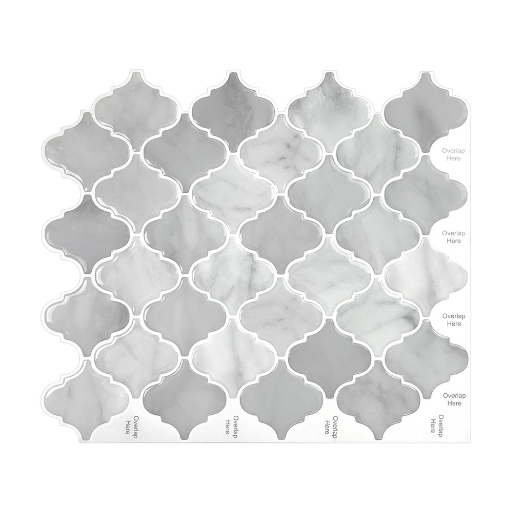 5Pcs Grey Stick Peel and Stick Backsplash for Kitchen, Premium 3D Self ...