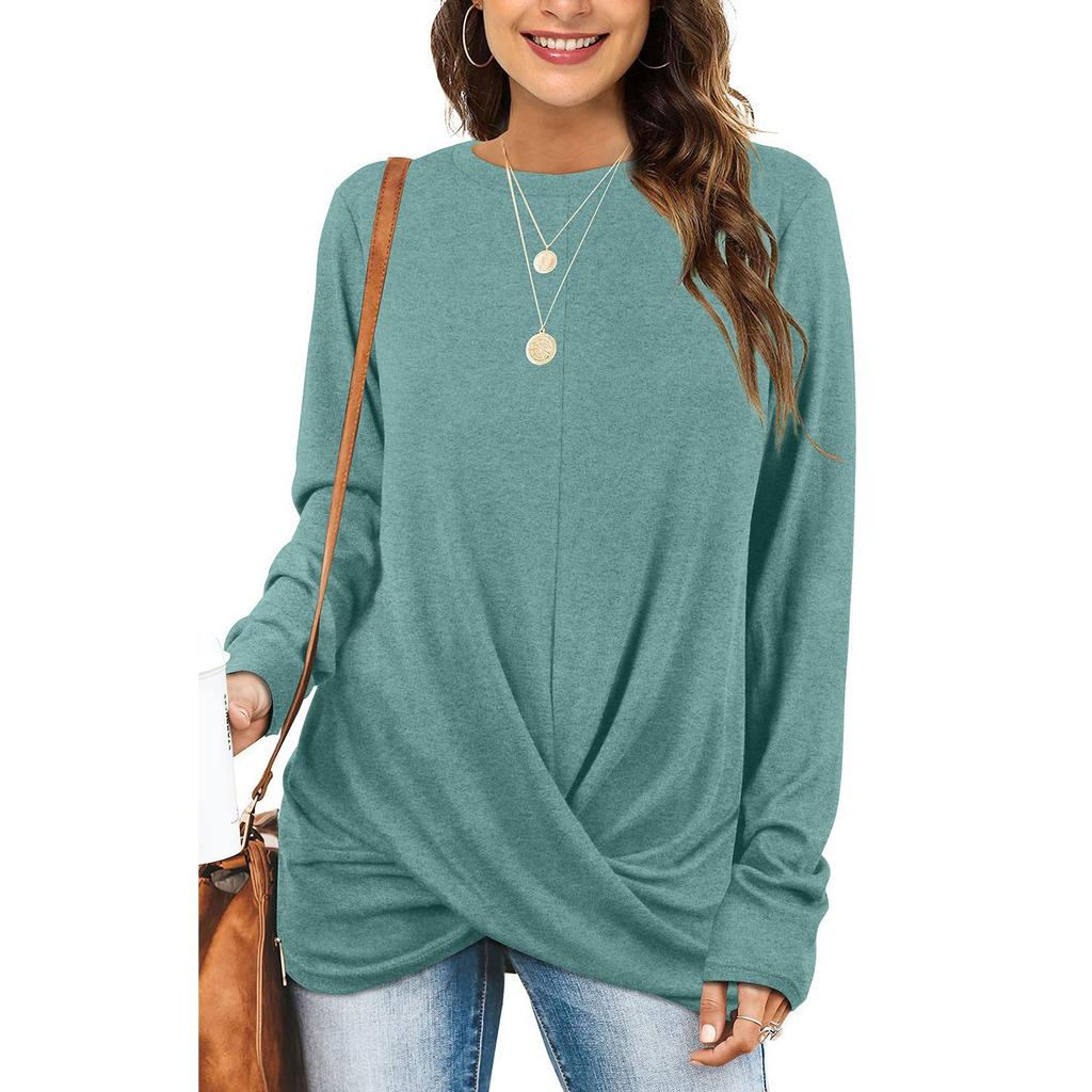 Koop Women's Tops Long Sleeve Pullover Round Neck Loose Print Basic ...