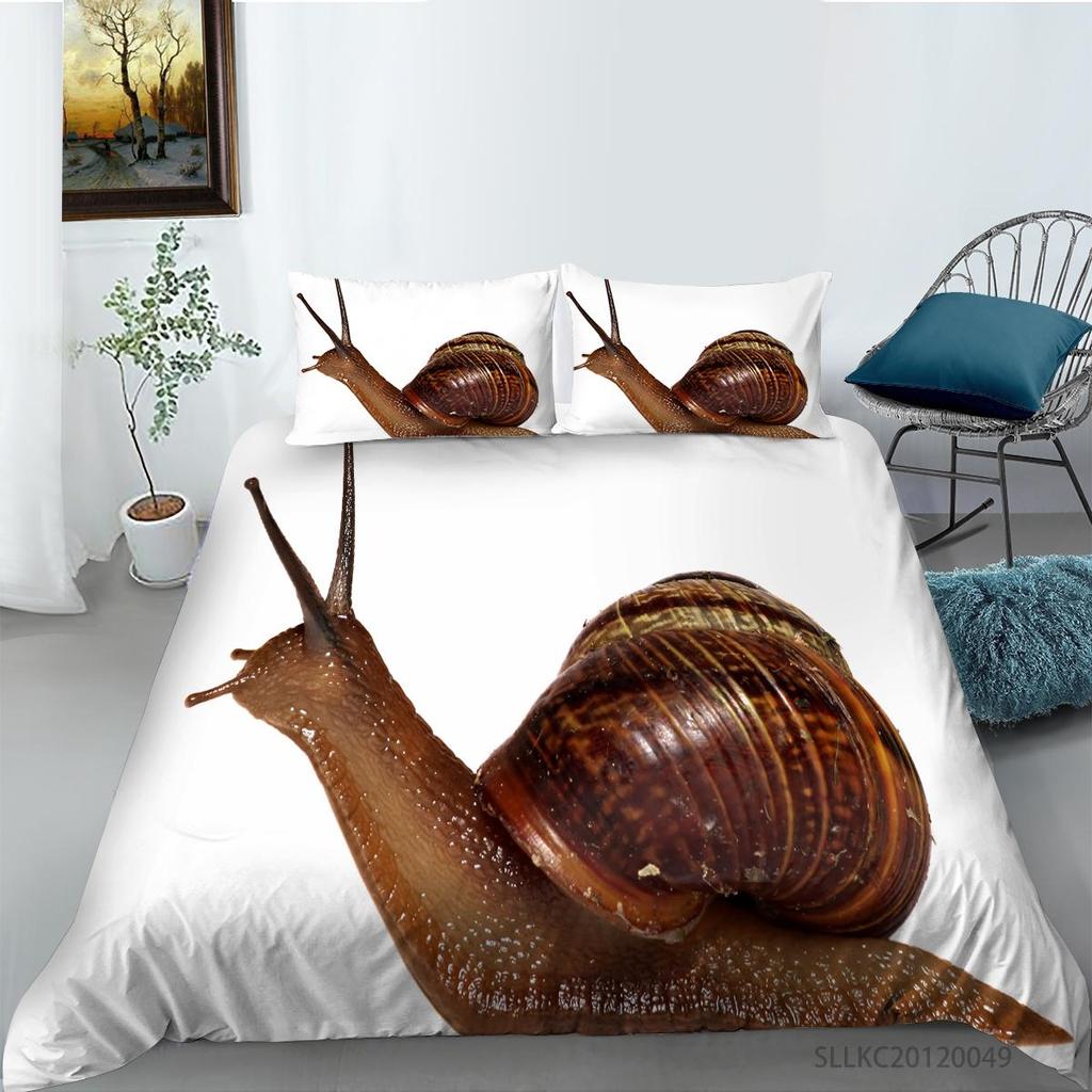 Buy Duvet Cover Set Queen King Size Snail Printed Luxuny Bedding Cover ...