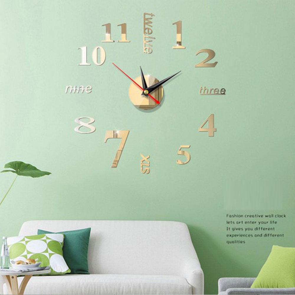 Buy 3D Wall Clock Home DIY Three-dimensional Decoration Acrylic Digital ...