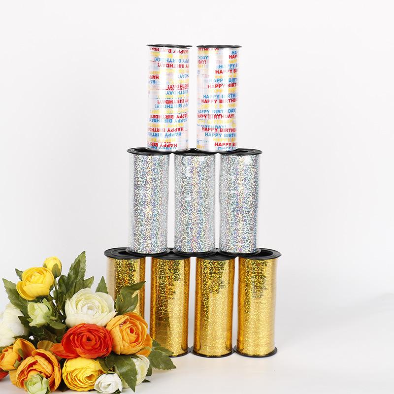 Buy 100 Yards Laser Curling Ribbon Balloon String Rope Happy Birthday ...