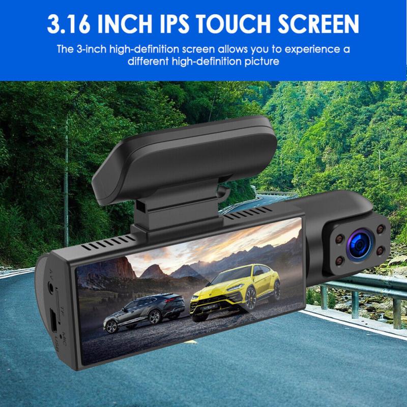 Cheap Dash Cam 3.16-inch Dual-lens Driving Recorder Front Inside Camera ...