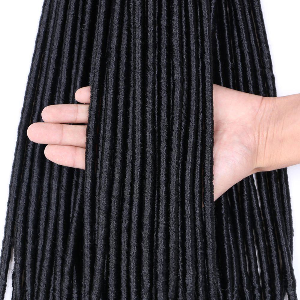 Buy 18" 24Strands Long Straight Faux Locs Crochet Hair Dreadlocks Hair ...