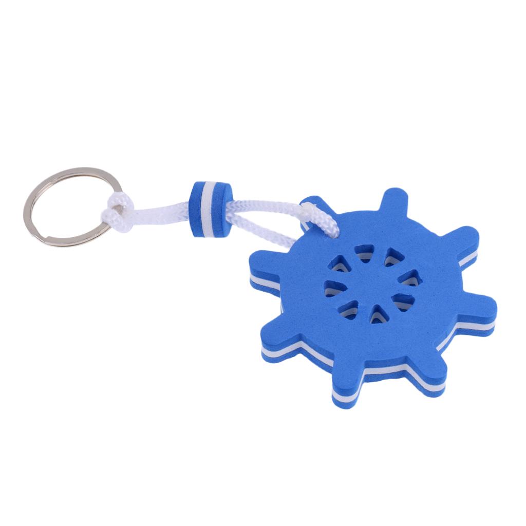 Buy Novelty Boating Floating Key Chain Ring Keychains Float Blue Rudder ...
