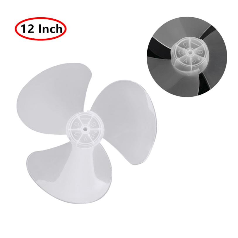 Buy 12 Inch Fan Blade 3 Leaves Plastic White Fan Blade Replacement ...