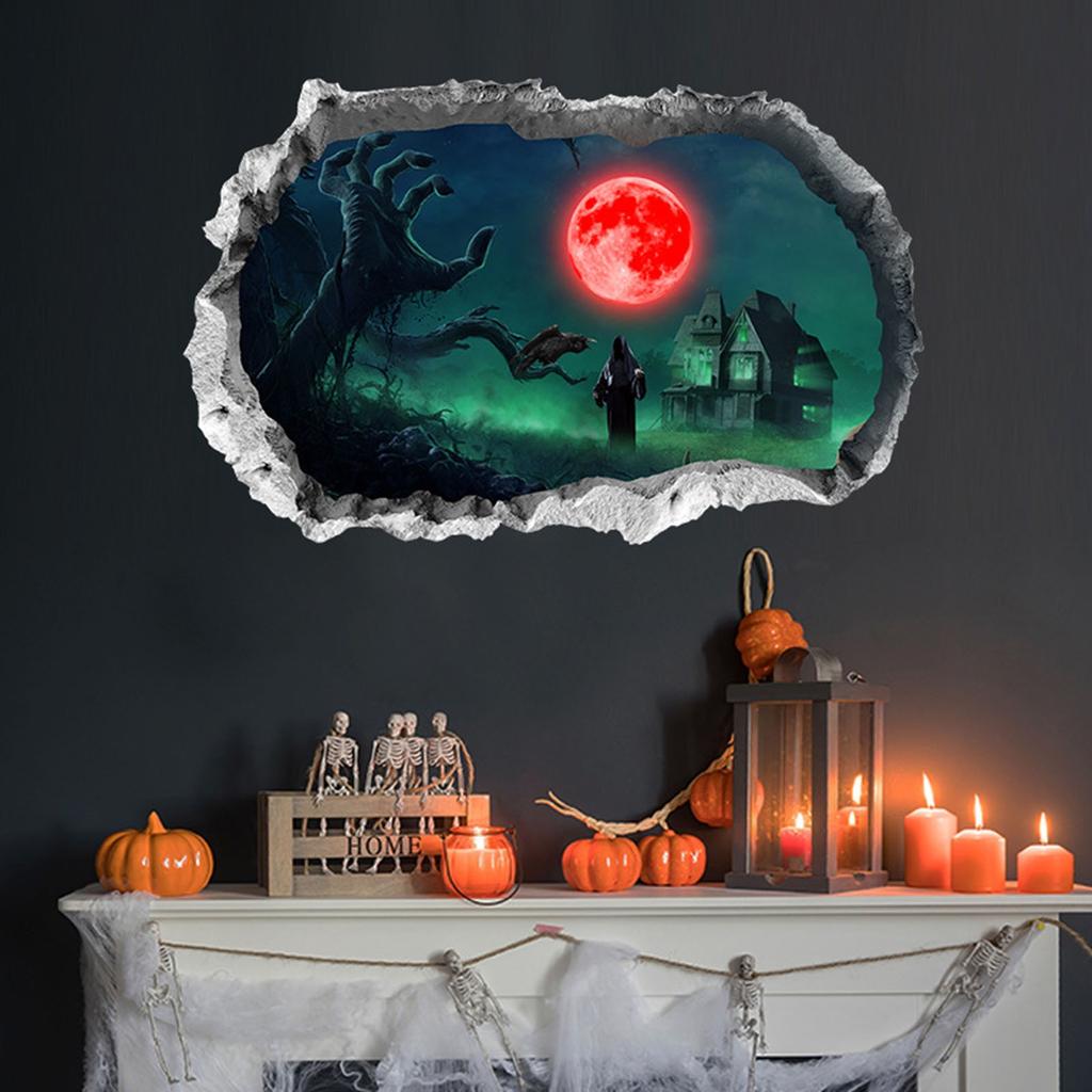 Fabul11ous Halloween 3D Scary Wall Stickers Removable Art Mural Party ...