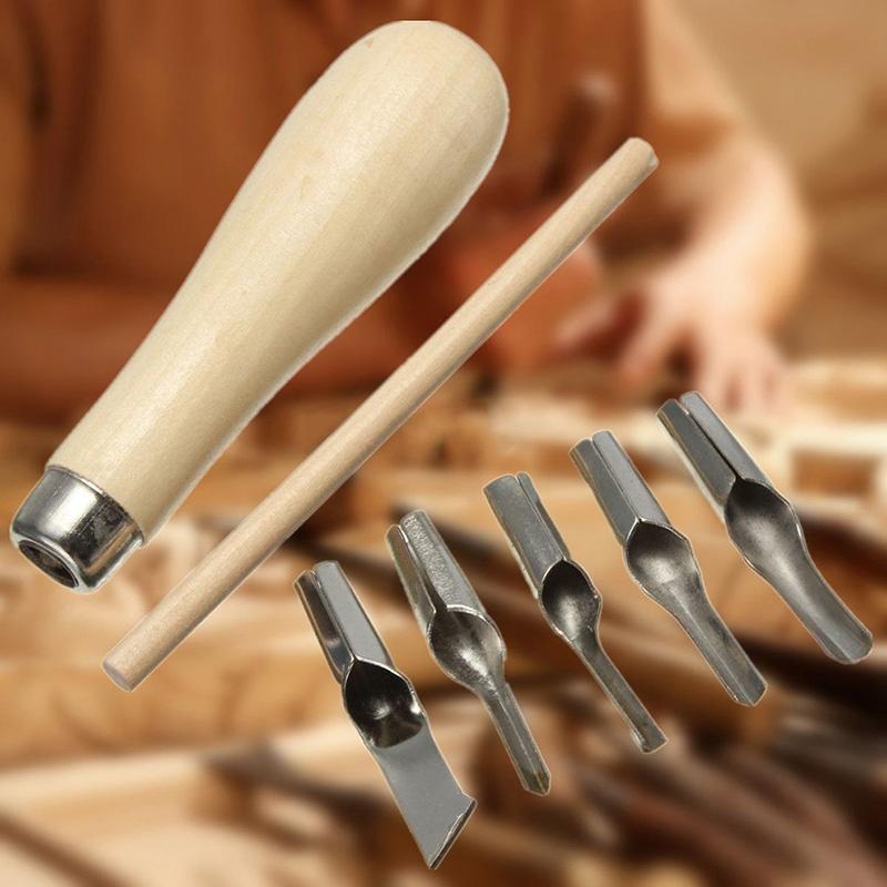Fashionable Lino Blocks 5pcs Cut Rubber Stamp Carving Tools W/ 5 Blades ...