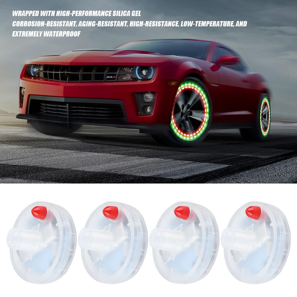 Buy 4pcs Solar Energy Motorcycle Bike Car Wheel Tire Tyre Valve Cap LED ...