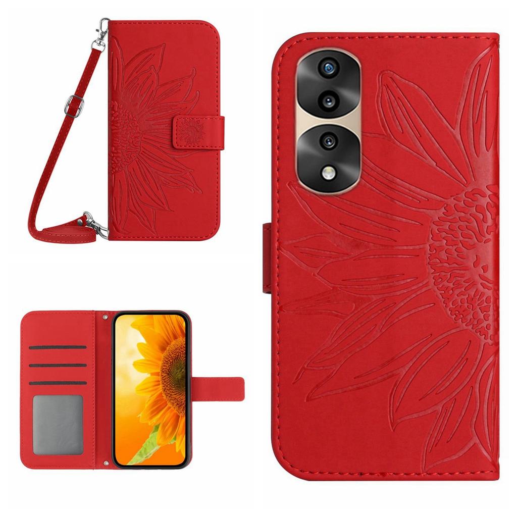 For Honor 70 Pro+ Skin Feel Sun Flower Pattern Flip Leather Phone Case ...