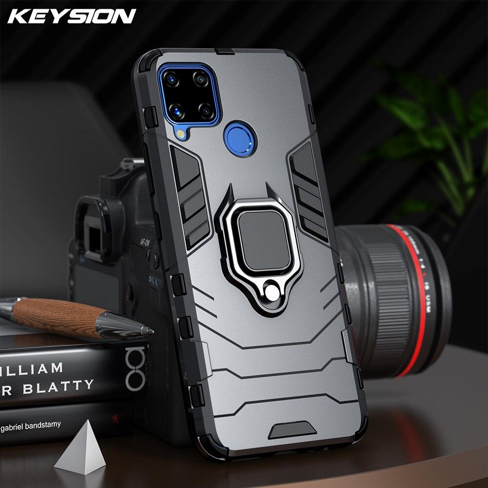 Cheap KEYSION Shockproof Armor Case for Realme C15 C17 C12 C11 V5 Ring ...