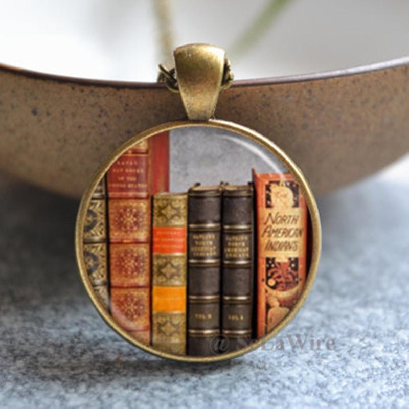Buy Books Necklace - Book Picture Necklace - Literary Necklace ...