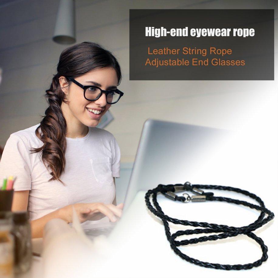 Beauty Four Leather String Rope Adjustable End Glasses Neck Strap ...