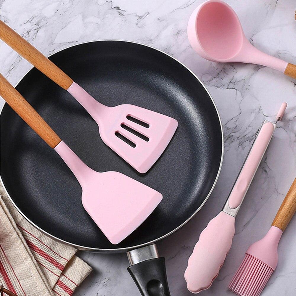 Buy 1Pcs Pink Food Grade Silicone Kitchenware Cooking Tools Cookware ...