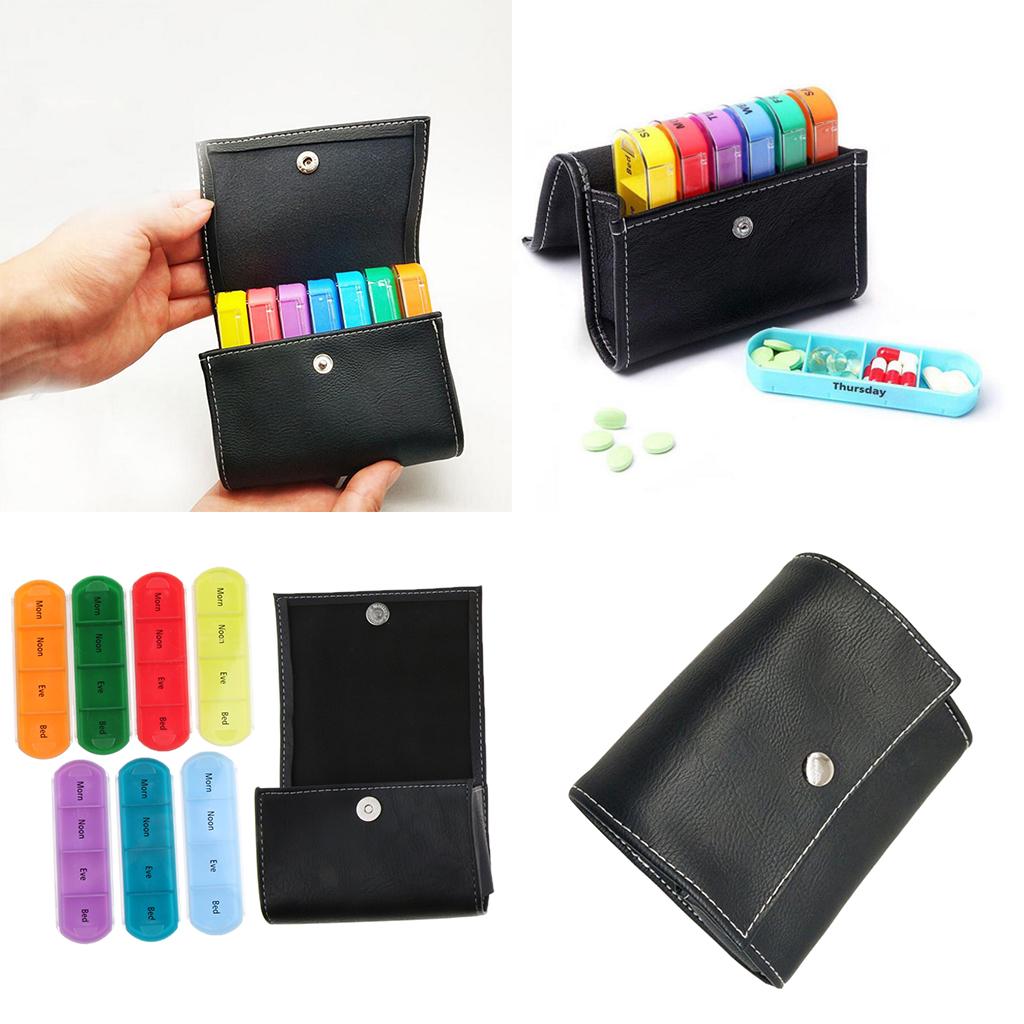 Buy 2 Pieces Travel Pill Wallet Box Medicine Tablet Organizer Storage ...