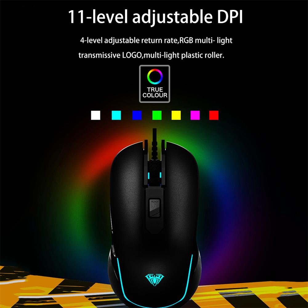Buy AULA G502 USB Wired Mouse LED Gaming Mechanical Mute Mouse at ...